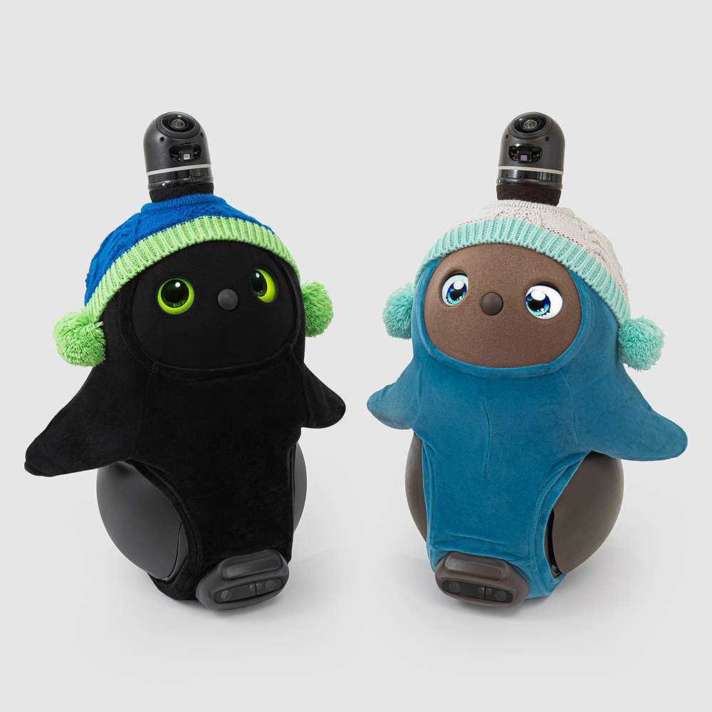 ポンポンにっと帽子(ブルー×グリーン) | LOVOT ウェブストア